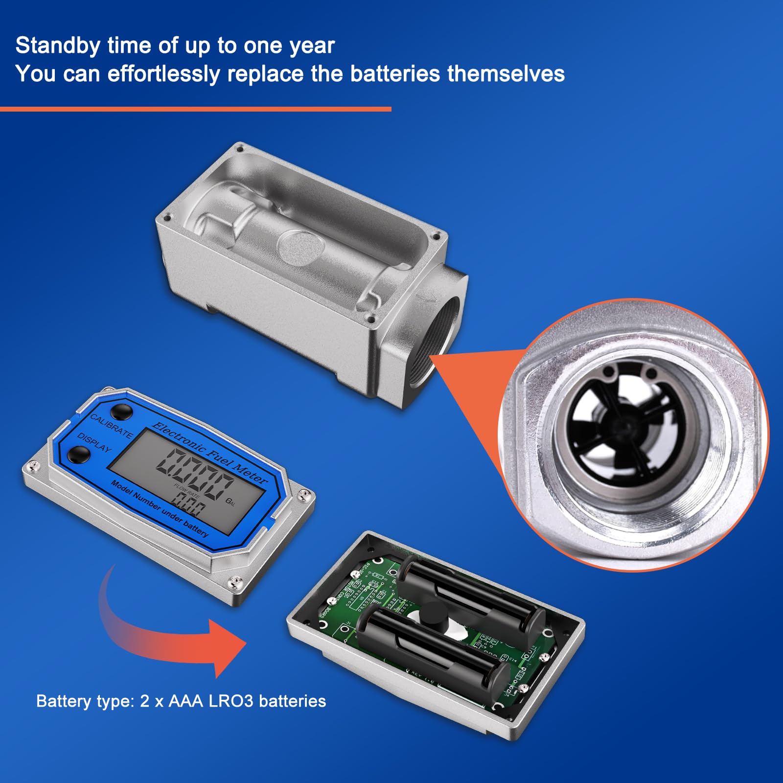 Mua Flow Meter 1 inch Digital Turbine Fuel Meter,Waterproof Inline NPT ...