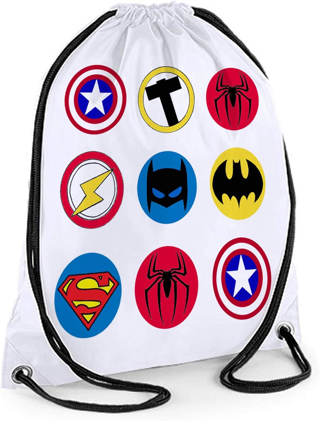 tigerlilyprints Marvel Drawstring Bag, Kids Swim Bags, Boys School Gym ...