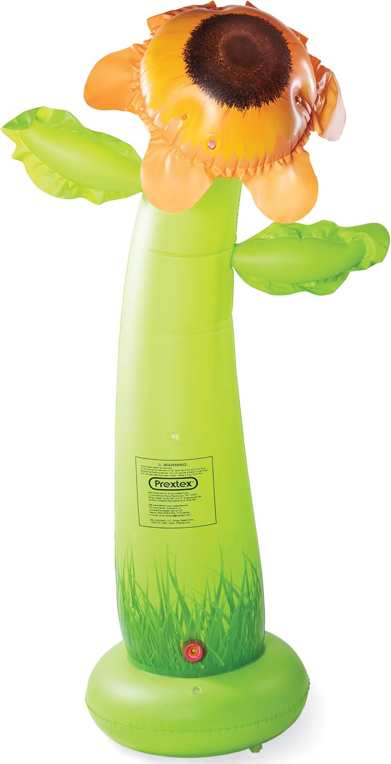 Prextex 5 Ft. Inflatable Water Sprinkler Sunflower Sprinkler Water Toy ...
