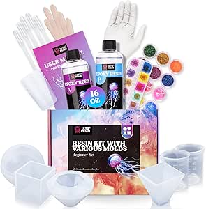 Amazon.com: LET’S Resin Resin Kits and Molds Complete Set, 16OZ Resin ...