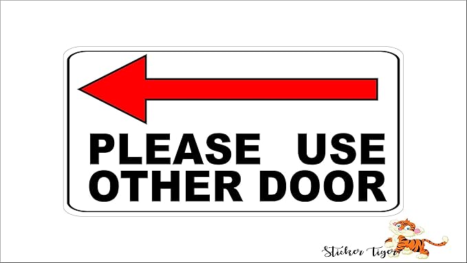 Amazon.com: Please Use Other Door Left Arrow - Business Store Door Sign ...