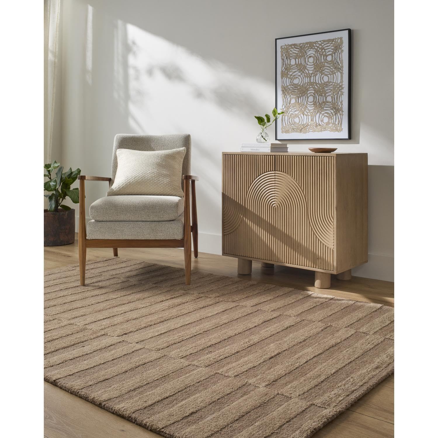 Livabliss x Our PNW Home Idaho Modern Area Rug, 9' x 12', Brown, (9' x ...