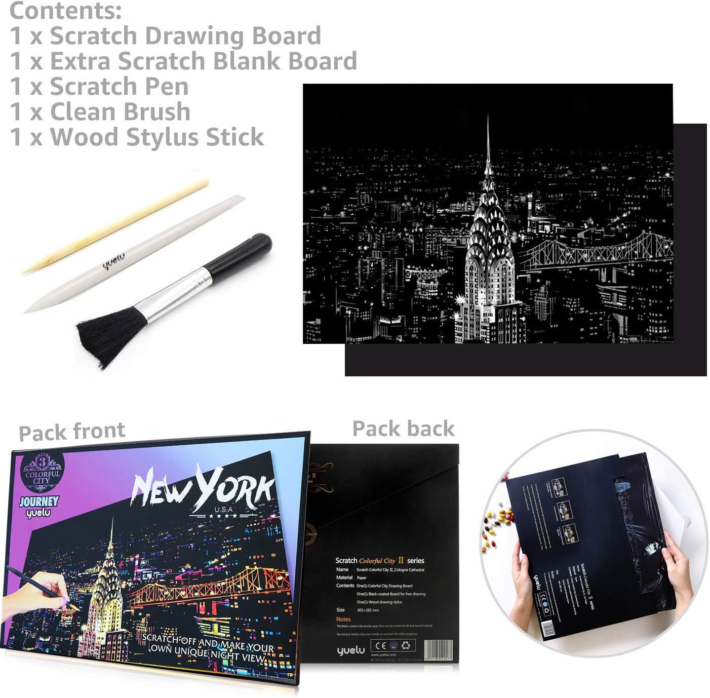 Scratch Art for Adults, Scratch Paper Rainbow Painting Sketch Pads DIY ...