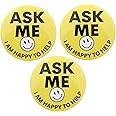 Amazon.com: Ask Me Anything Buttons, Volunteer, Teacher, and Customer ...