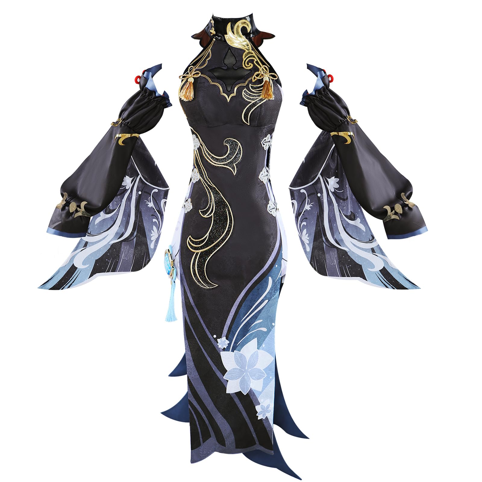 NSPSTT Genshin Impact Cosplay Shenhe Cosplay Costum Black Dress New ...