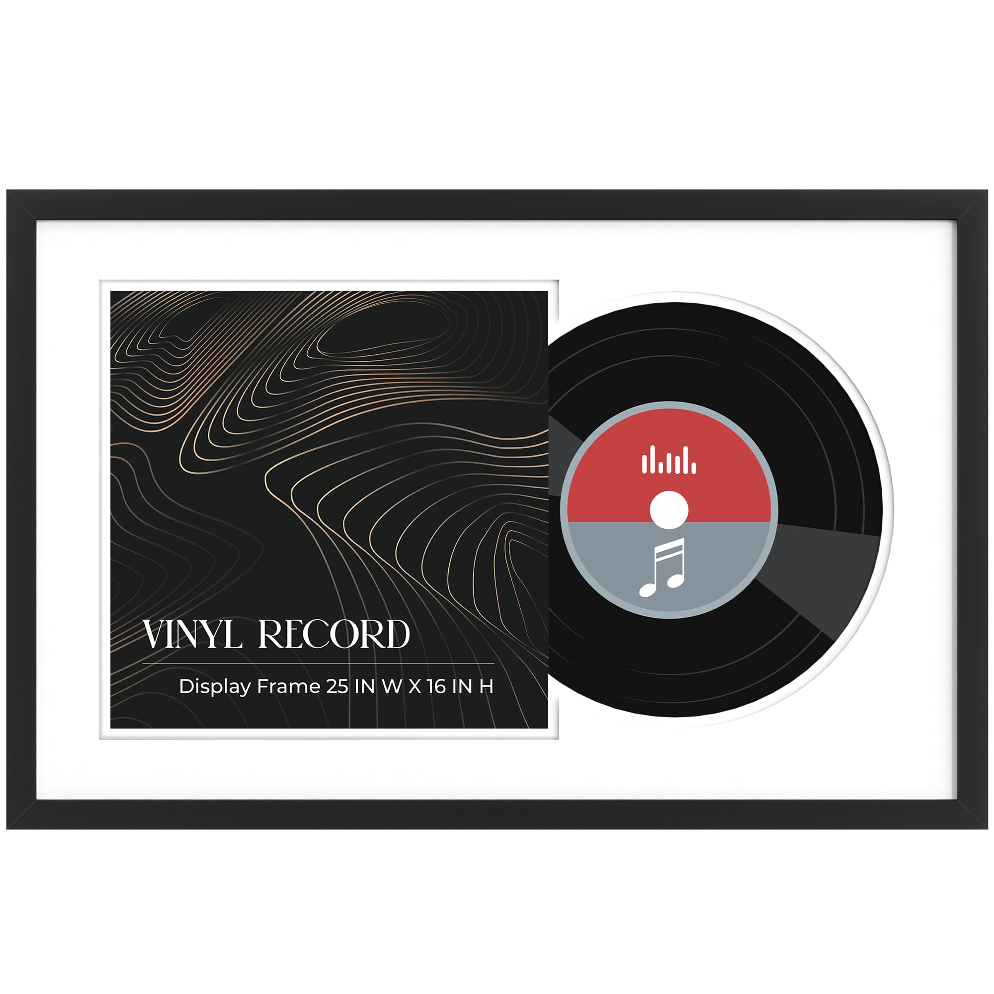 Fun Memories Vinyl Record Frame for the Wall Display Album Cover, Black ...