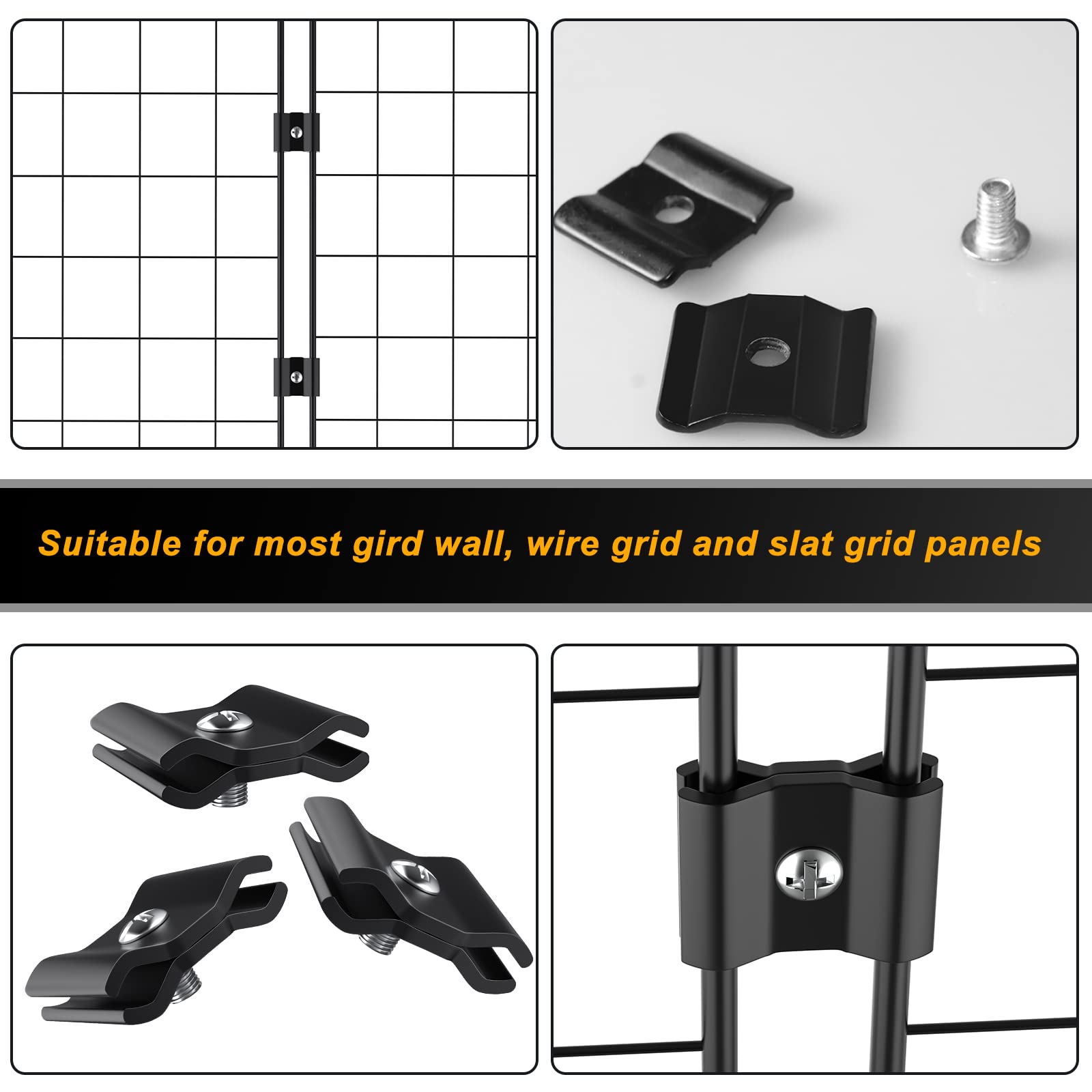 Mua Tcevily 18 Pcs Gridwall Joining Clips Black Wire Grid Panel ...