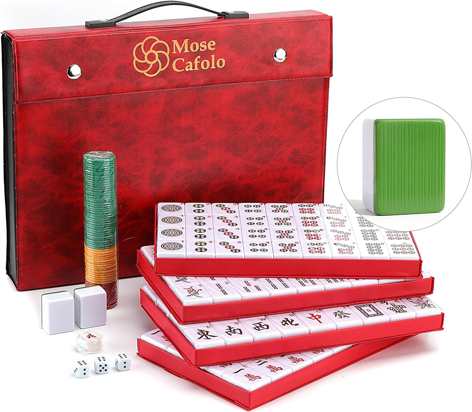 Mose Cafolo Professional Chinese Mahjong Game Set 146 Numbered Large ...