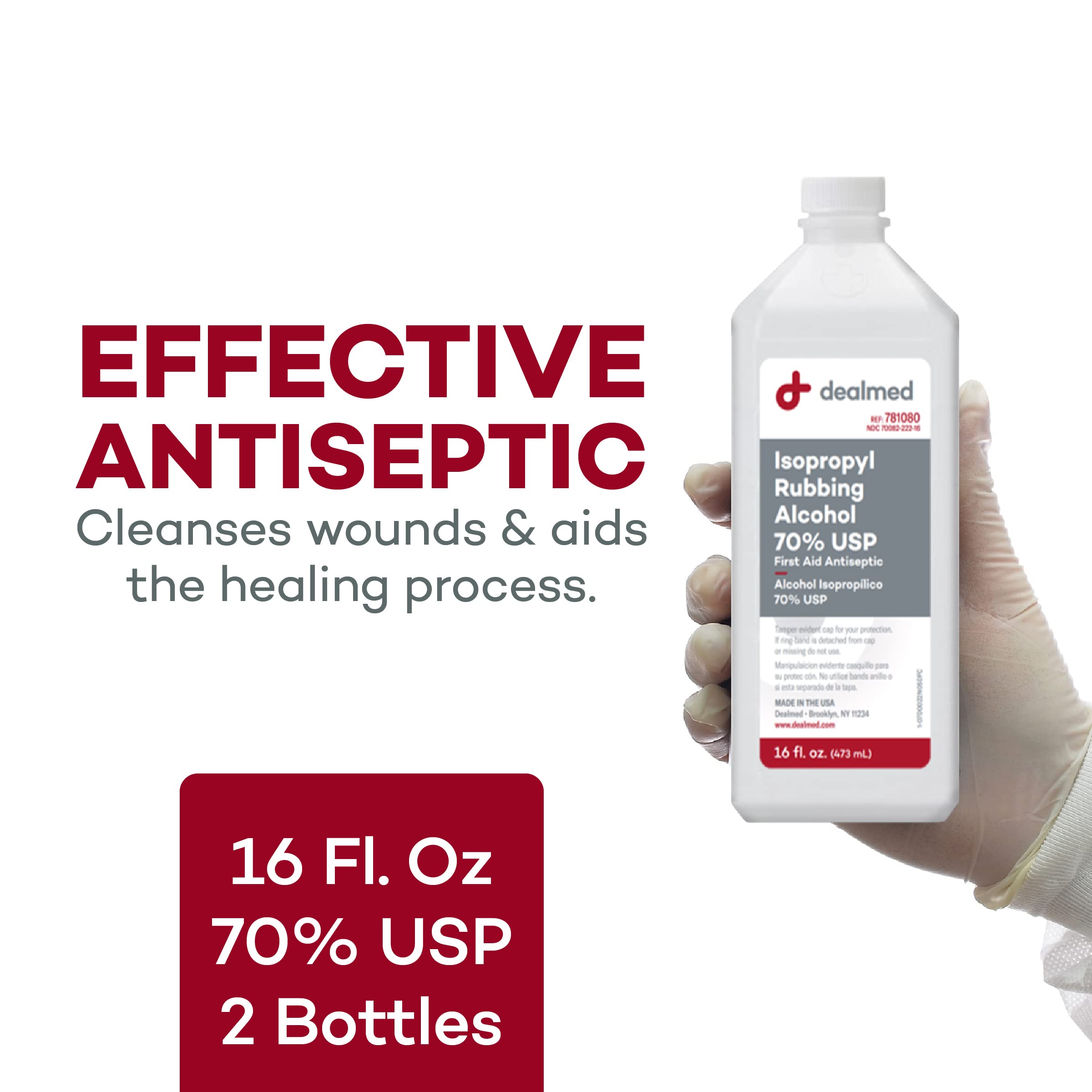Mua Dealmed Isopropyl Rubbing Alcohol 70% USP, First Aid Antiseptic, 16 ...