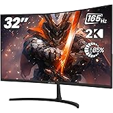 Amazon.com: CRUA 32" Curved Gaming Monitor,144Hz QHD(2560 * 1440P) VA ...