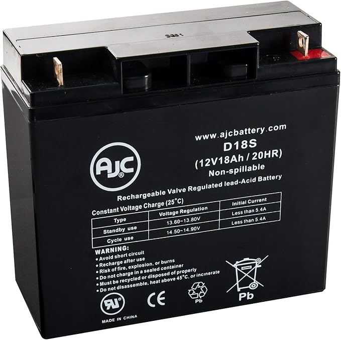Enduring 6FM17 12V 18Ah UPS Battery - This is an AJC Brand Replacement ...