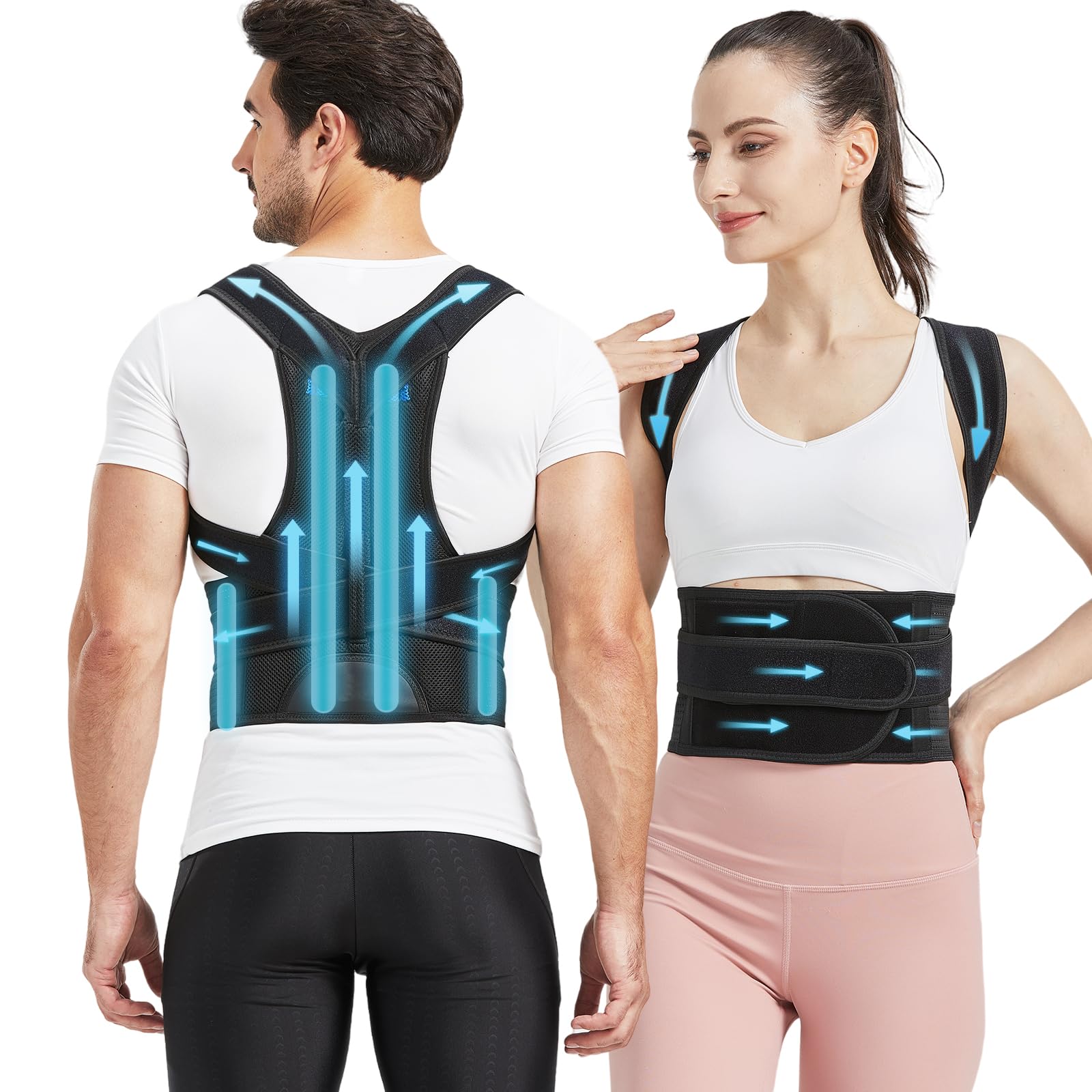 Back Brace Posture Corrector for Men and Women, Adjustable and ...