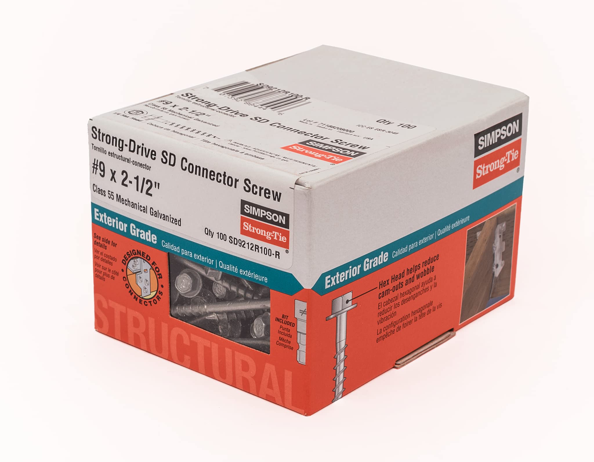 Simpson Strong-Tie SD9212R100-R - #9 x 2-1/2 Inch Strong Drive SD ...