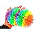 Amazon.com: 2Pcs 4.5Inch Large Rainbow Stringy Ball Silicone Bouncing ...