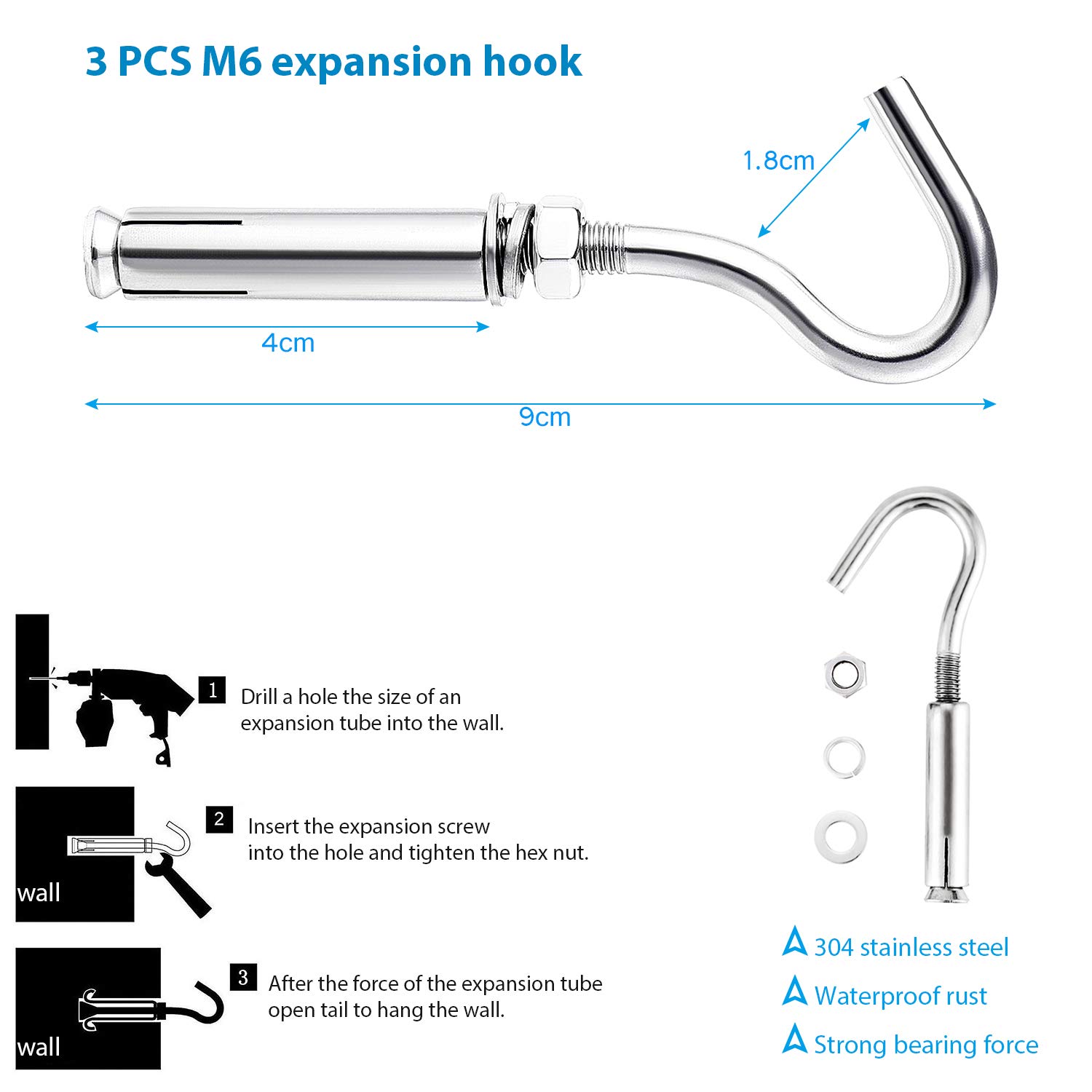 Aussel 304 Stainless Steel Wire Rope Tensioner Kit, Heavy Duty Wire ...