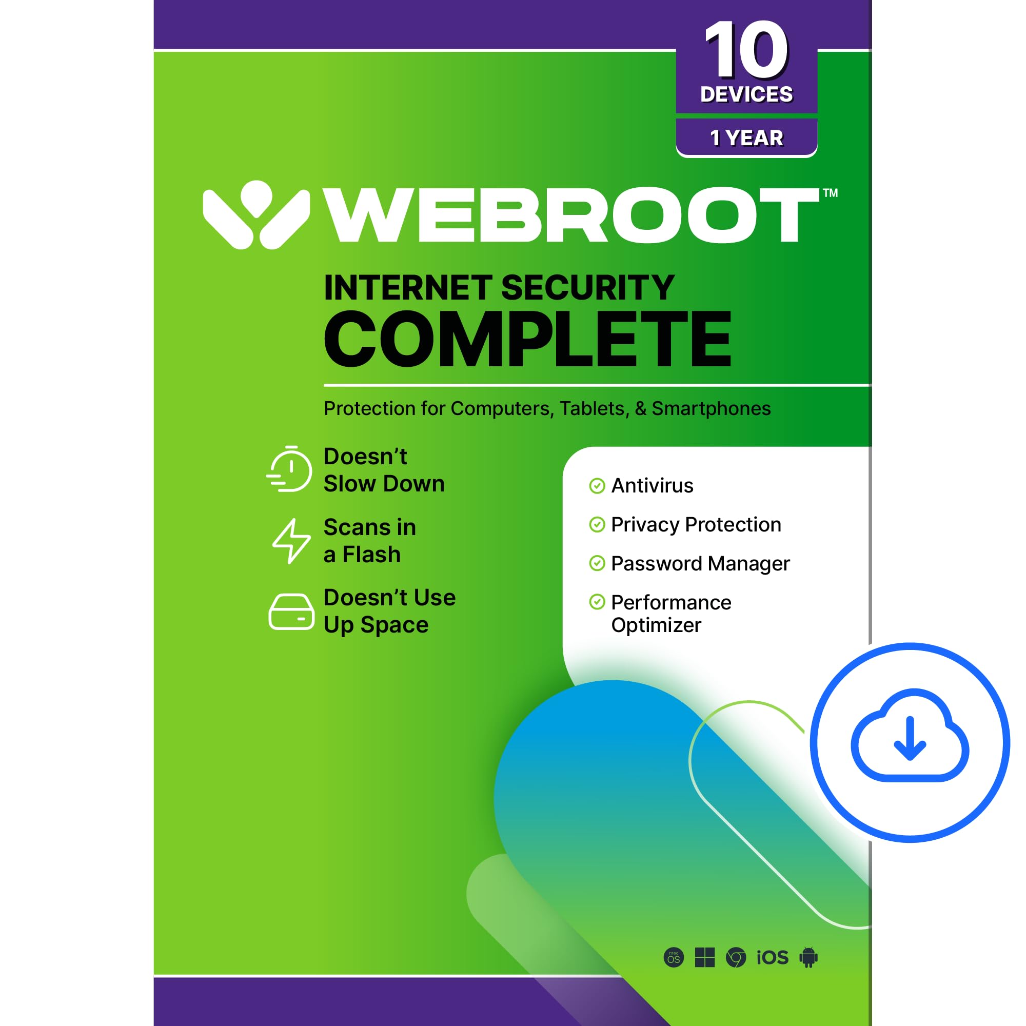 Webroot Internet Security Complete Antivirus Software 2026 10 Device 1 ...