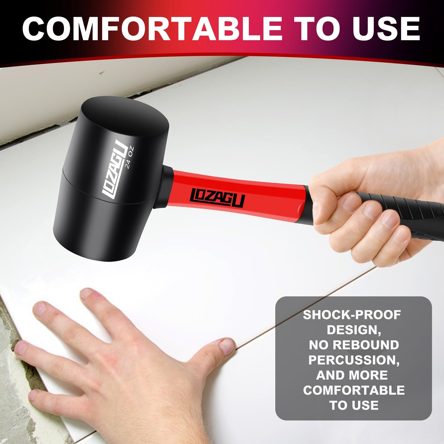Mua 16oz Rubber Mallet Hammer, Fiberglass Handle, Rubber Mallet for ...