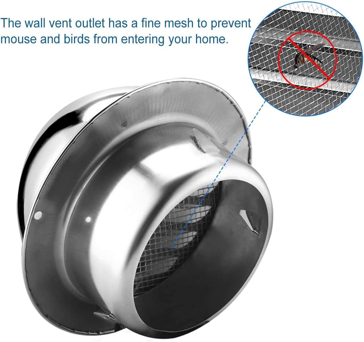 Hon&Guan Stainless Steel Round Bull Nosed External Extractor Wall Vent ...