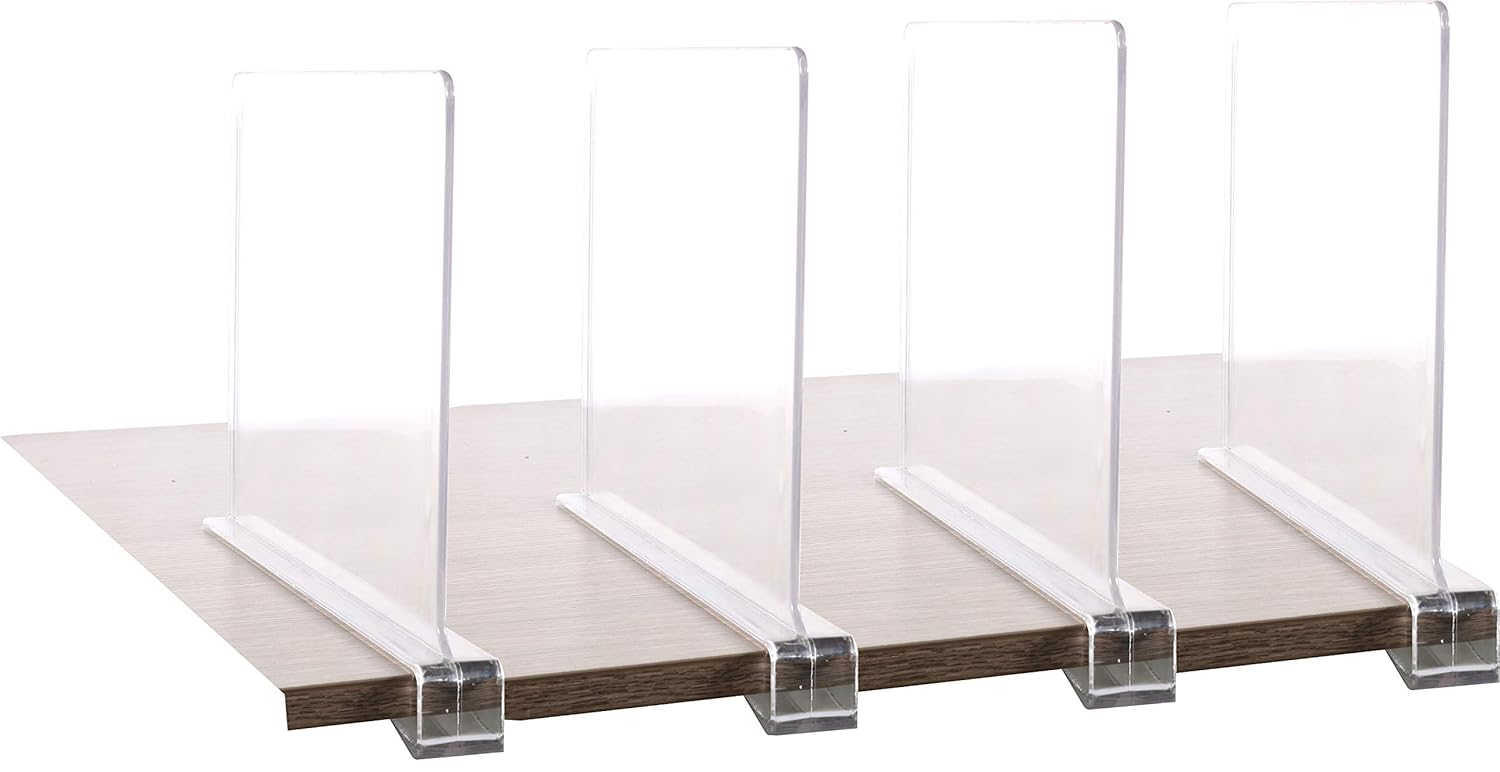 4PCS Multifunction Acrylic Shelf Dividers, Closets Shelf and Closet ...