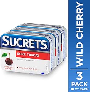 Amazon.com: Sucrets Sore Throat Lozenges, Wild Cherry Flavor, 3 Pack ...