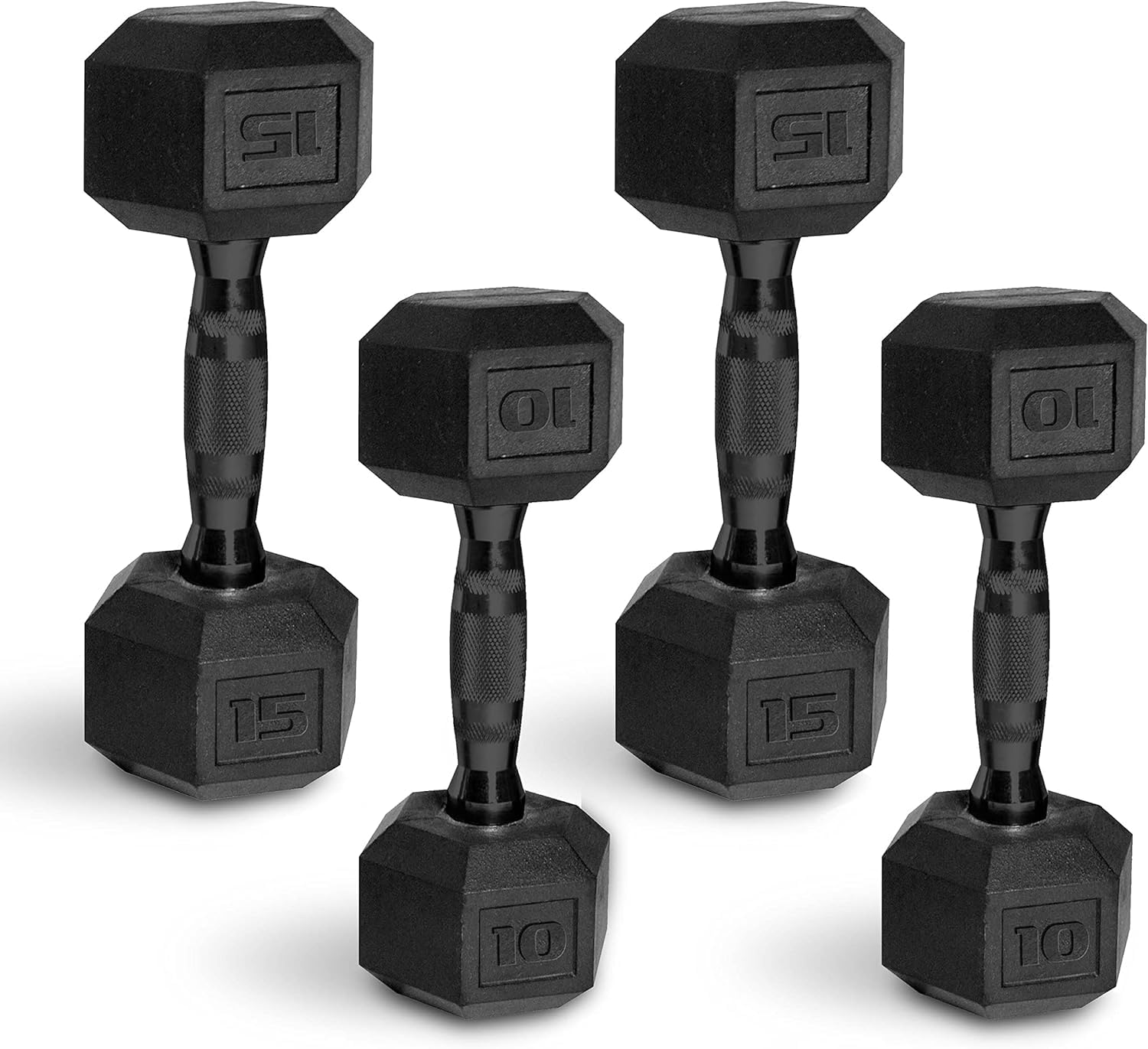 CAP Barbell CAP 50 lbs Coated Dumbbell Set with Black handle, 10LBx2 ...