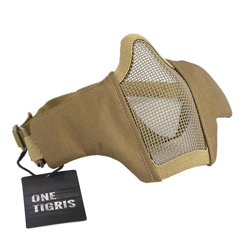 OneTigris 6" Foldable Half Face Mesh Mask Military Style Comfortable ...