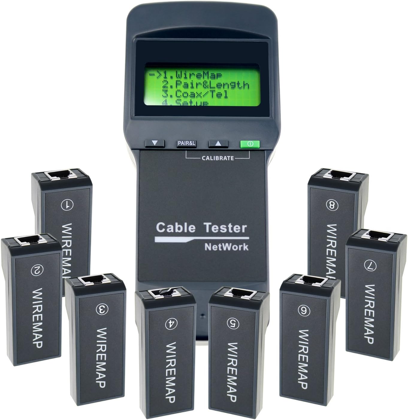 Testeur de câble réseau Ethernet avec un testeur et 8 modules d ...