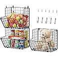 Amazon.com - X-cosrack Metal Wire Basket Wall Mount, 3 Tier Wall Storage Organizer with 5 S ...