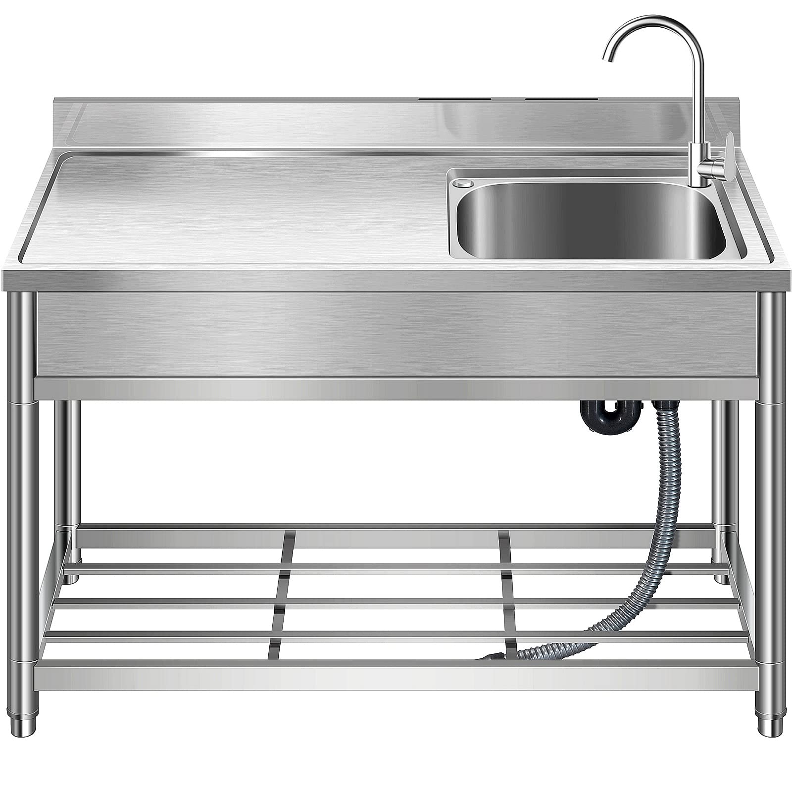 Free Standing Stainless-Steel Single Bowl, Commercial Restaurant ...
