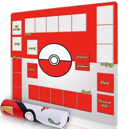 Biouai Playmat for Trading Card Game - Stitched Play Mat with Tube for ...