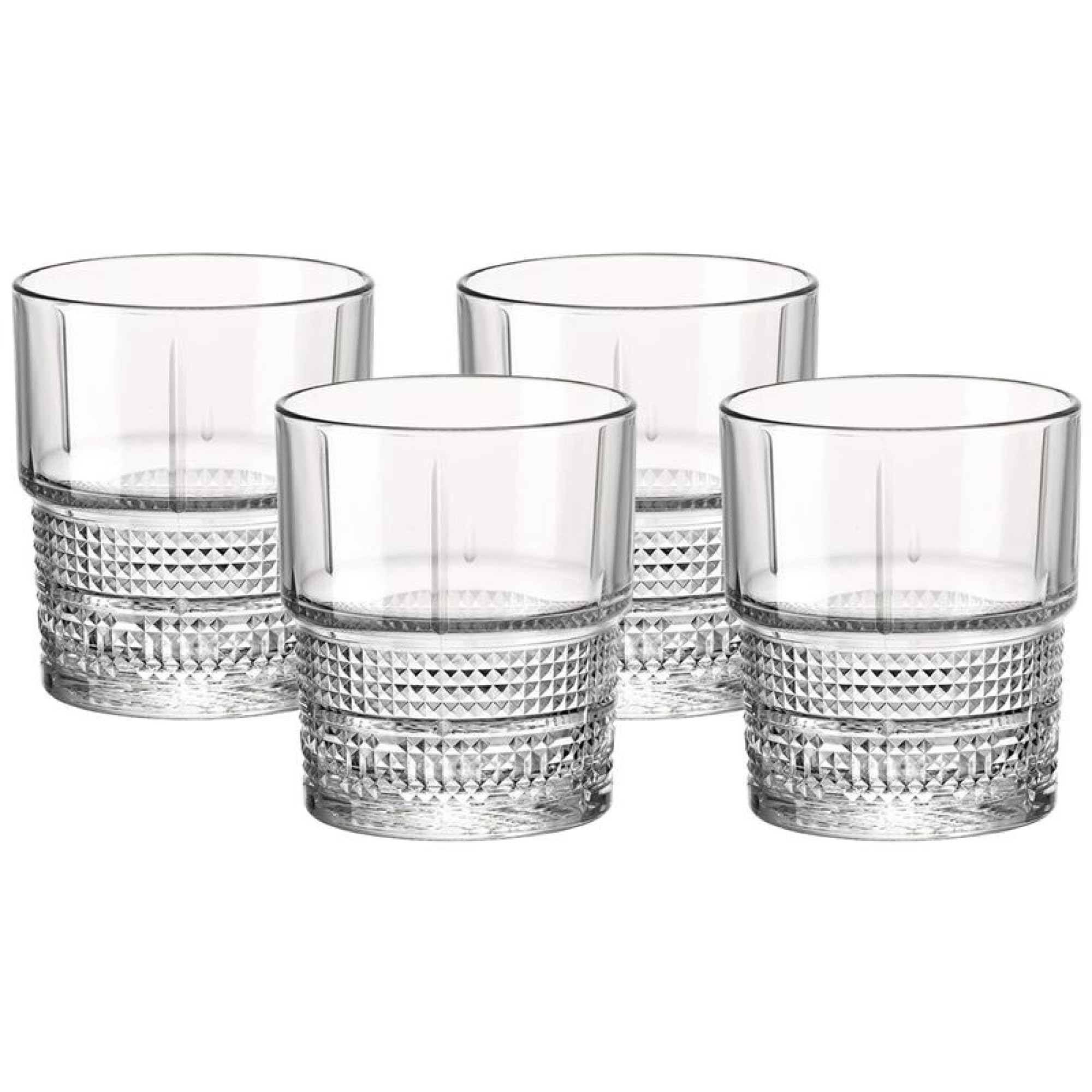Bormioli Rocco Novecento Barware DOF Glass, Stackable, Set Of 4, 12.5 ...