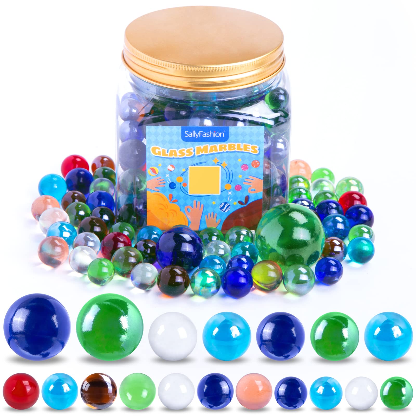 Mua SallyFashion 145PCS Colorful Marbles Bulk, Glass Marbles with ...