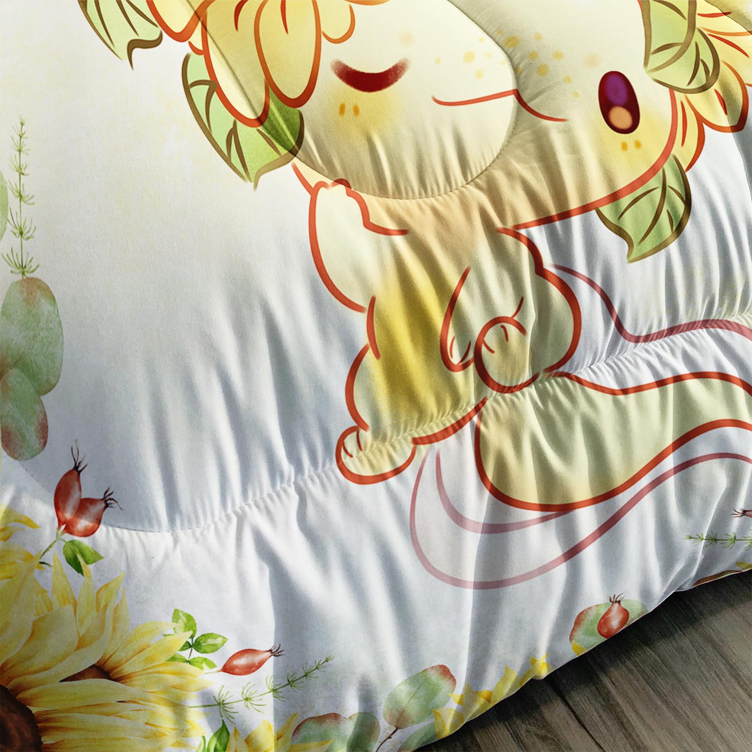 CVHOUSE Axolotl Comforter Set Queen,Kawaii Axolotl Bedding Set For Kids ...