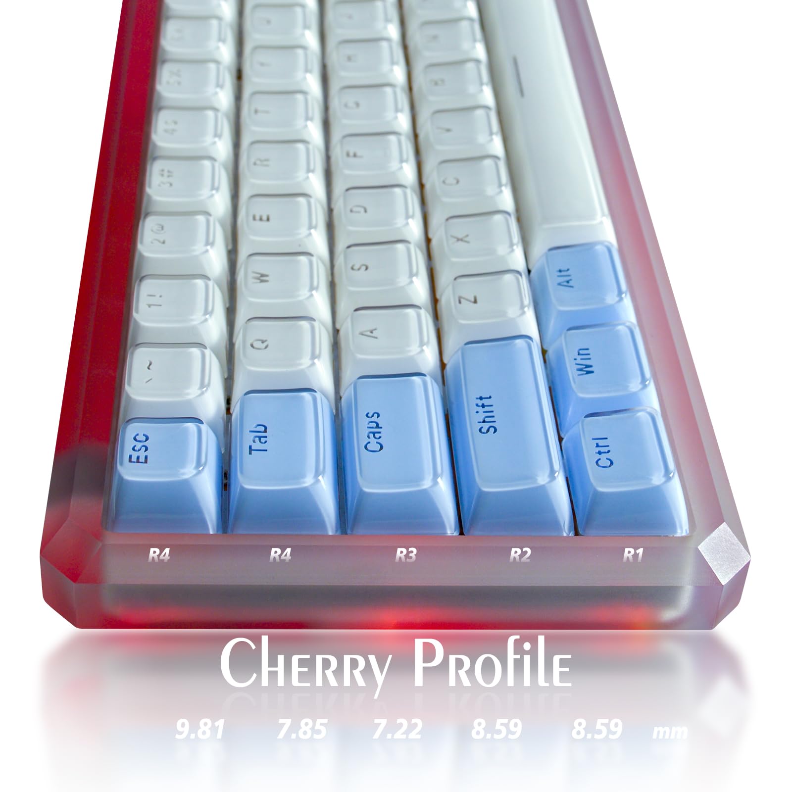 Mua White-Blue Jelly Keycaps,Cherry Profile Ice Crystal English Keycap ...