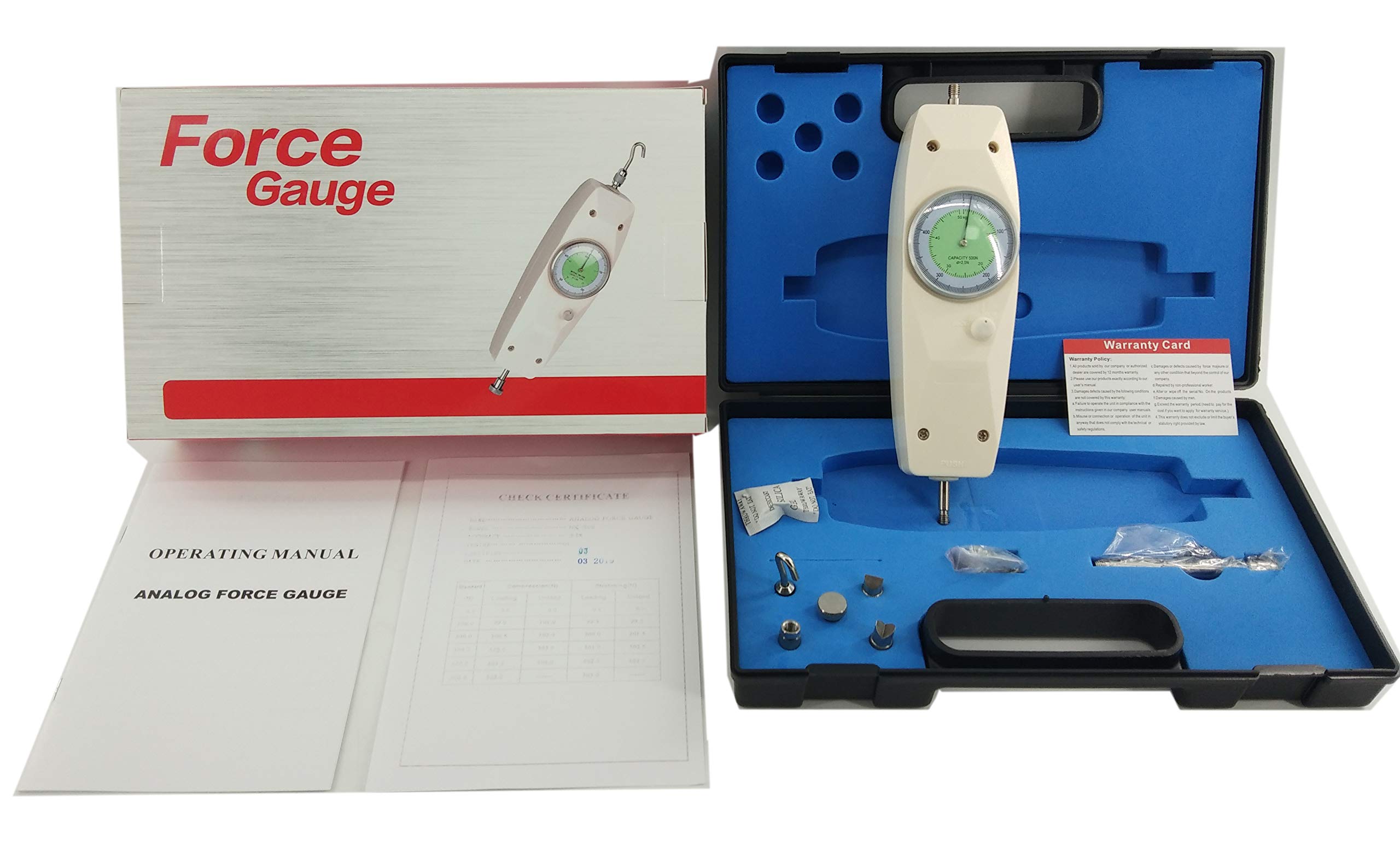 Buy VTSYIQI Analog Push Pull Force Gauge Pointer Dial Meter Spring ...