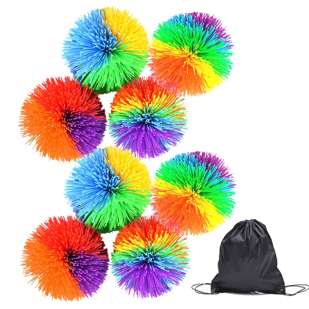 Colorful Stringy Play Balls 8 Pcs Sensory Fidget Stringy Fun Toy Stress ...