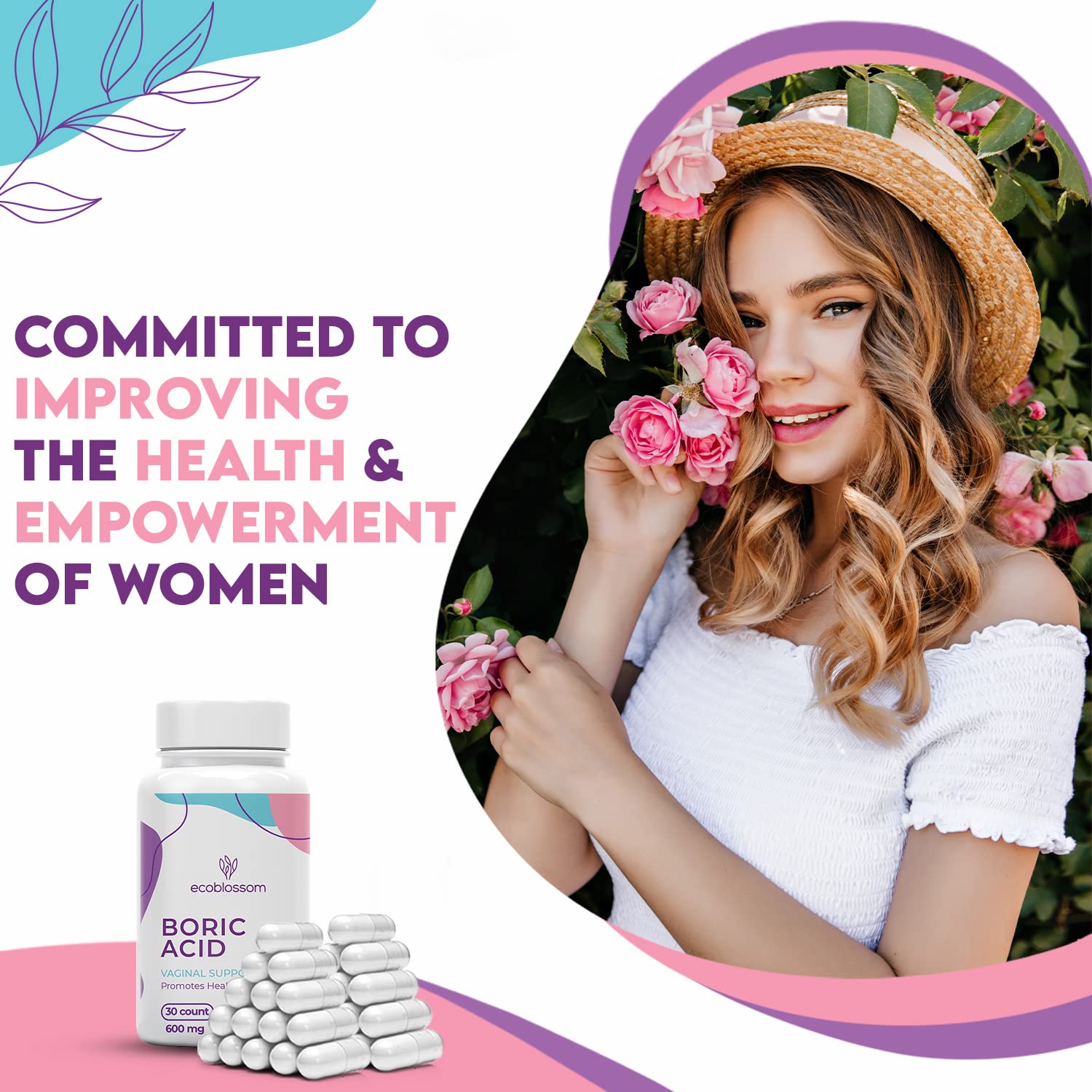 Mua EcoBlossom Boric Acid Suppositories for Women - 600mg (30 Count ...