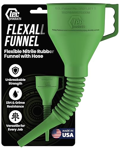 TEC Products FlexAll Long Flexible Funnel for Automotive Use - Durable ...