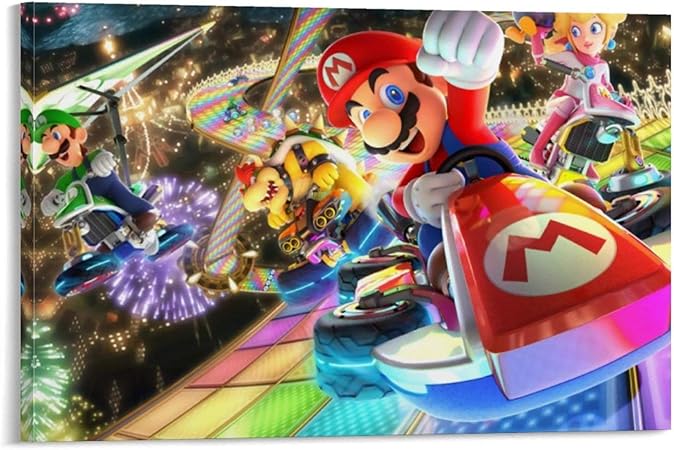 Super Mario Bros. Member Racing Comic Poster Canvas Mural, Art ...
