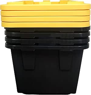 Amazon.com: Greenmade 4 Pack Heavy-Duty Plastic Storage Boxes with Lids ...