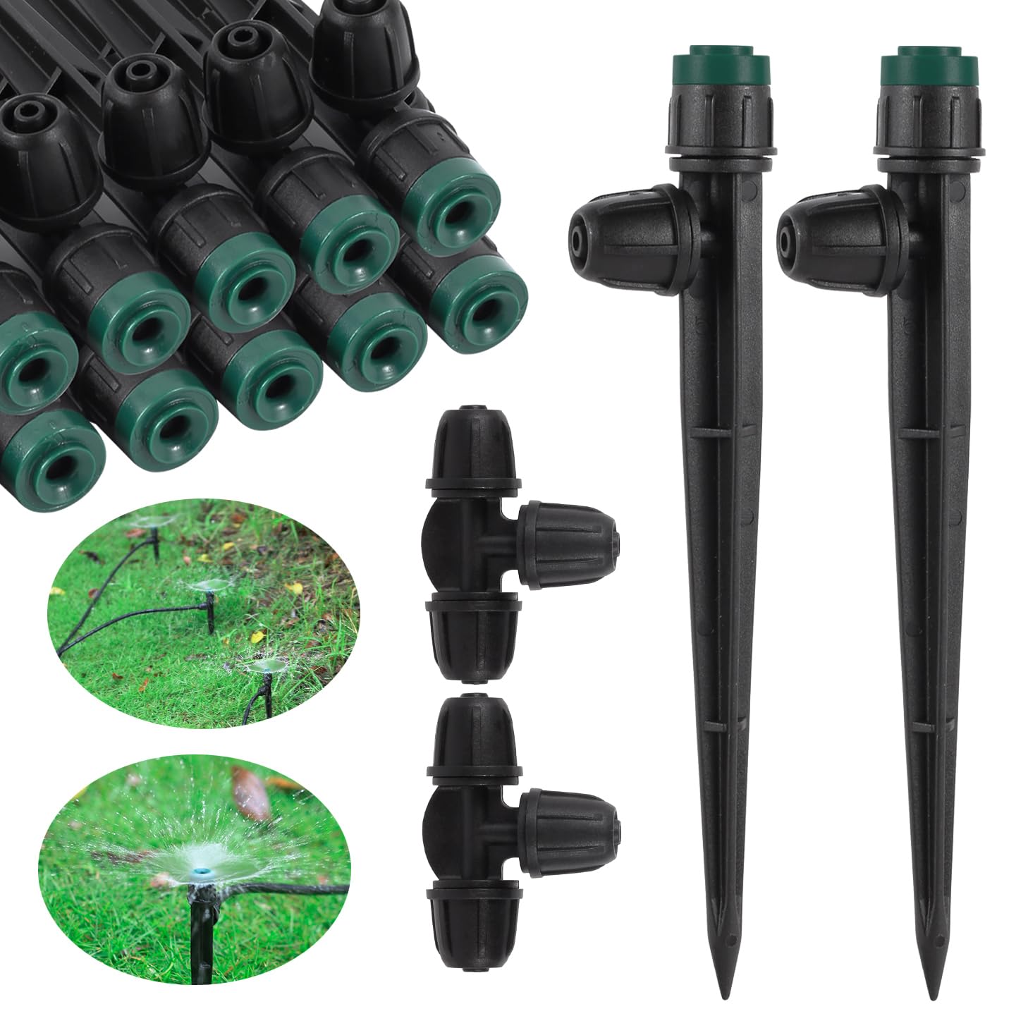 FOGWOWO Drip Irrigation Emitters Sprayers for 1/4" Tubing, Adjustable ...
