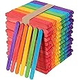 Amazon.com: HEIHAK 1200 PCS 4.5 Inch Colored Popsicle Stick, 6 Colors ...