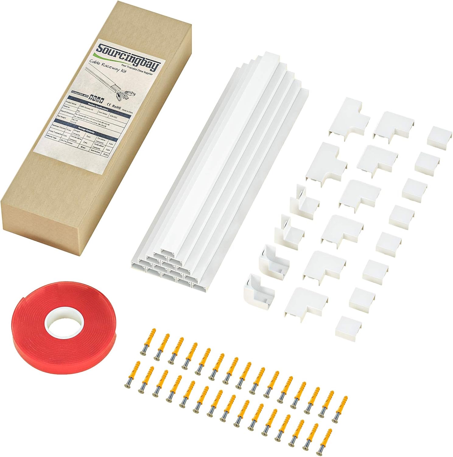 Cable Concealer for Cable Management, Cord Organizer with 19.7 ft ...