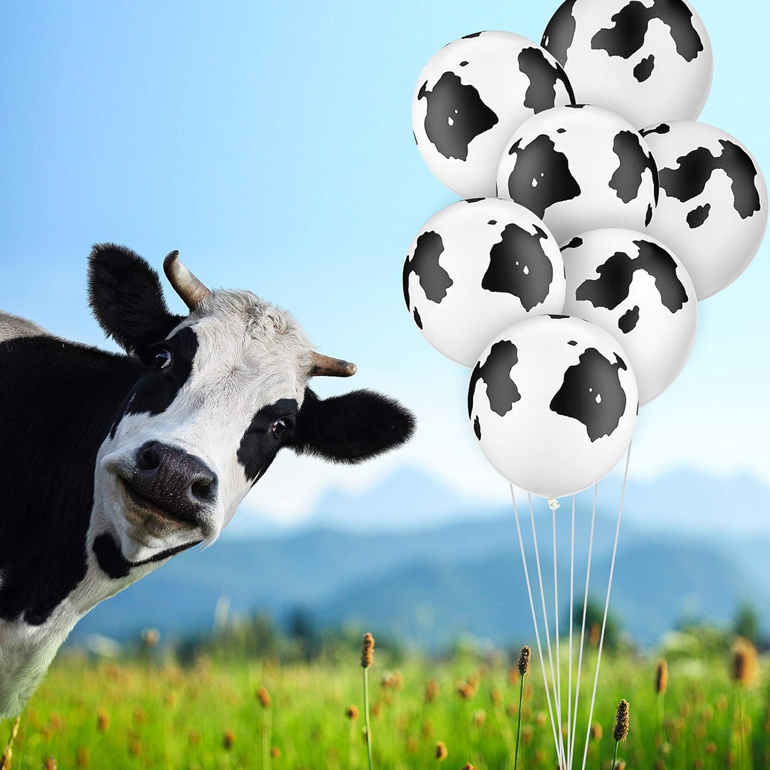 20 Pieces Cow Balloons Latex Balloons Funny Print Cow Balloons for ...
