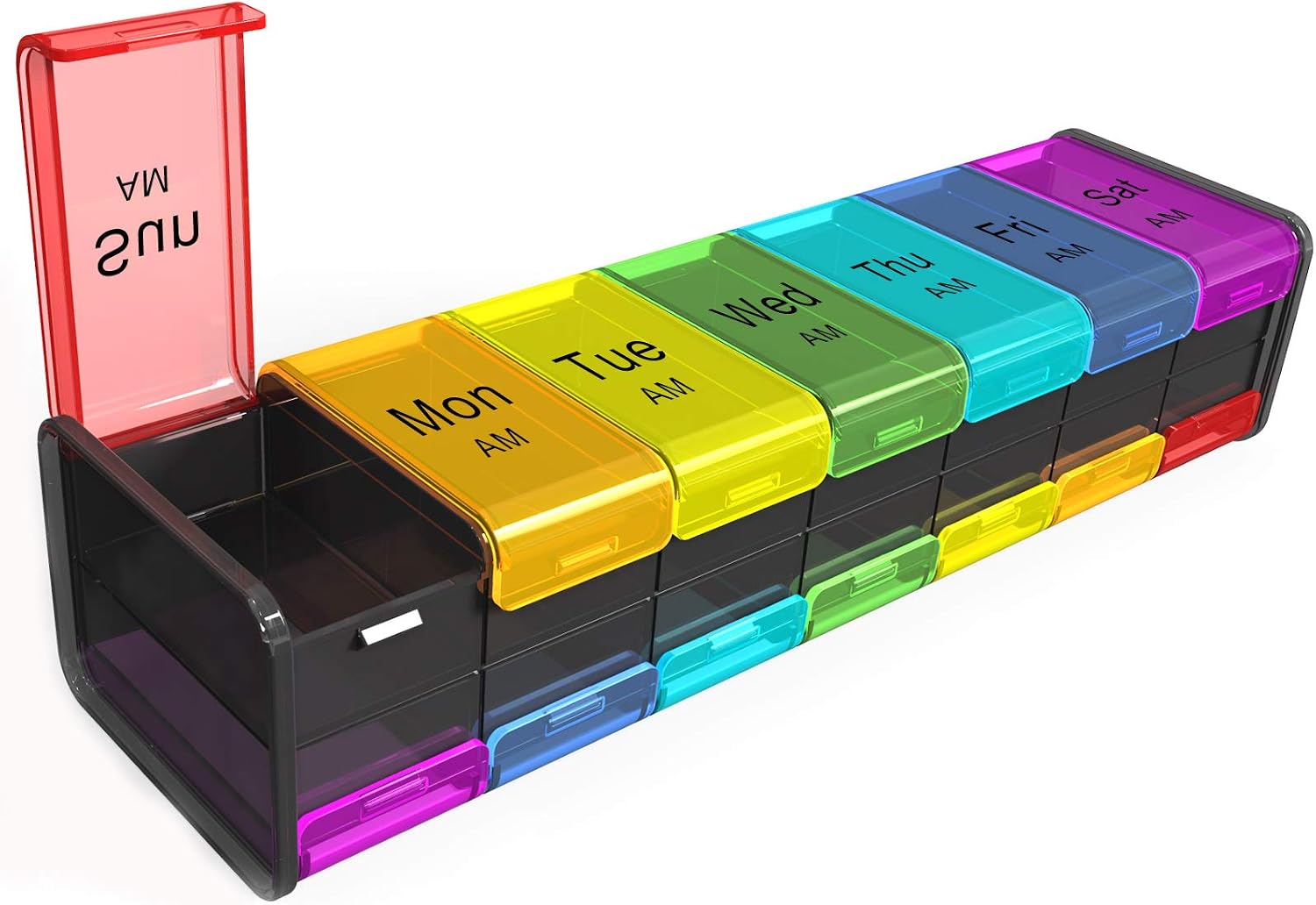 Extra Large Weekly Pill Box, Pill Organiser 2 Times a Day, 7 Day Am Pm ...