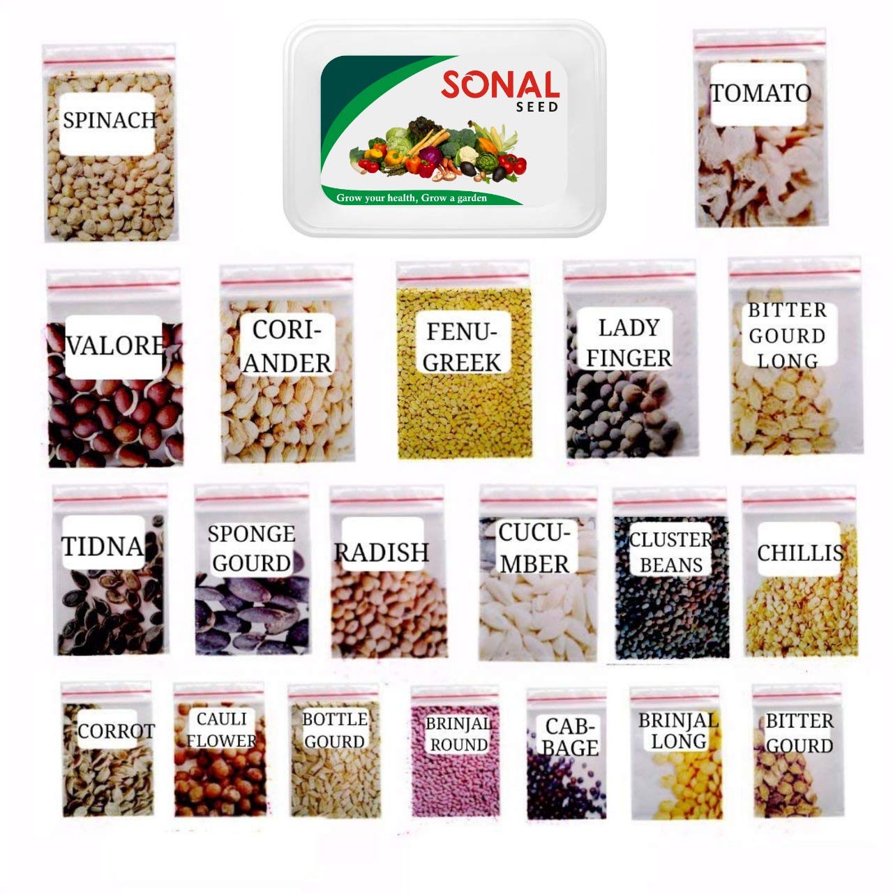 Sonal Enterprise Indian Vegetable Seeds Bank For Home Garden 50 ...