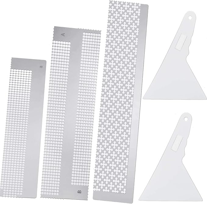 3 Pieces Diamond Painting Ruler Stainless Steel Diamond Mesh Ruler with ...