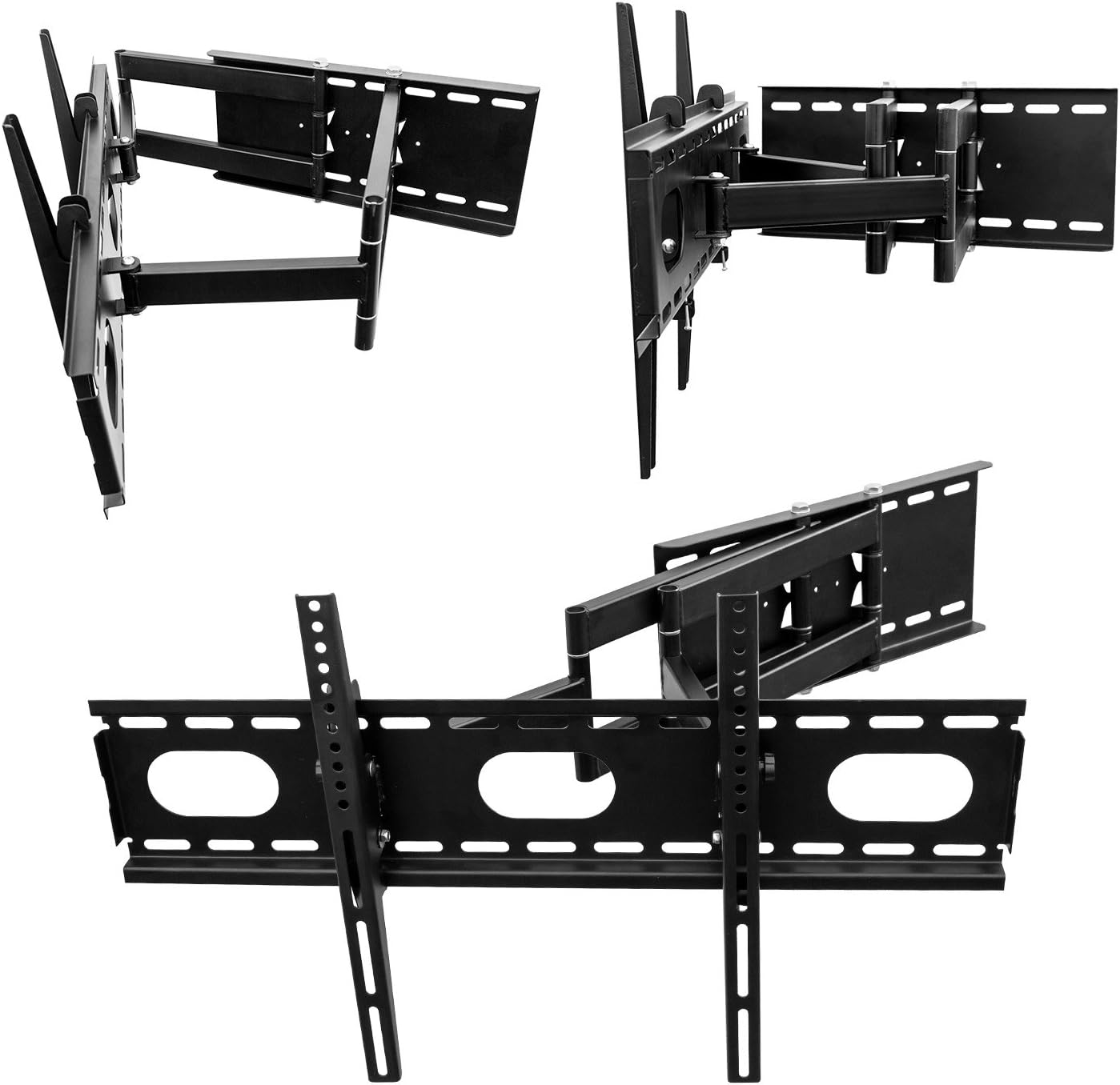 M&G Techno Wall Mount Black TV 55 Inch Swivelling Double Arm Wall ...