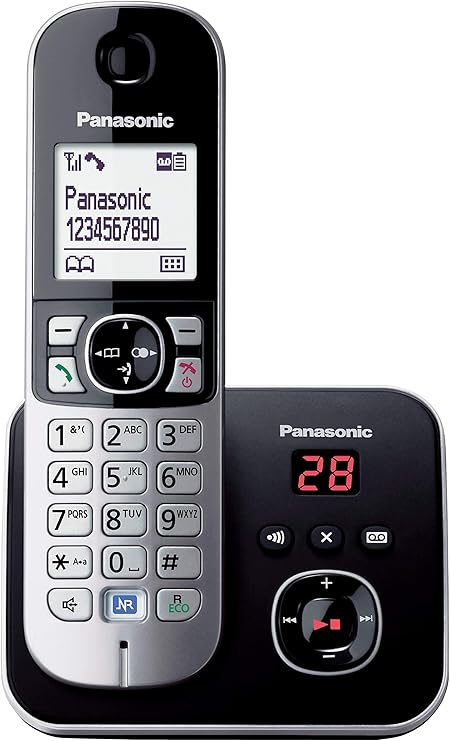 Panasonic KX-TG6821JTB Telefono Cordless con Segreteria, Nero: Amazon.it: Elettronica
