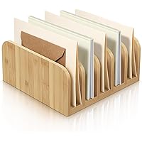 Amazon.com : Bamboo Desk Mail Organizer Countertop - 12 Inch Extra ...
